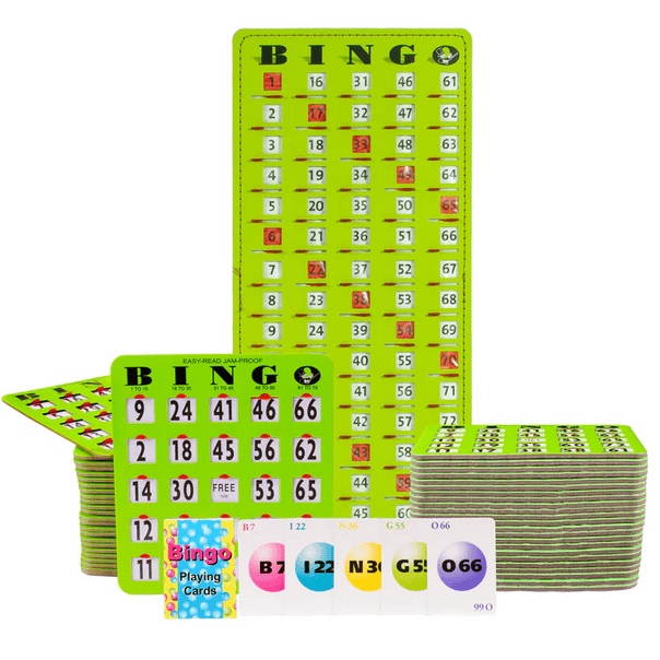 50 Card Green EZ Read Quick Clear Bingo Shutter Card Kit – Bingo Innovation