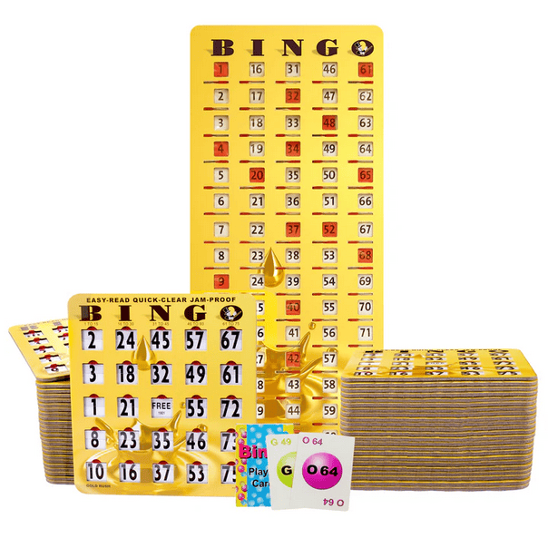 50 Card Gold Rush Jumbo EZ Read Quick Clear Bingo Shutter Card Kit