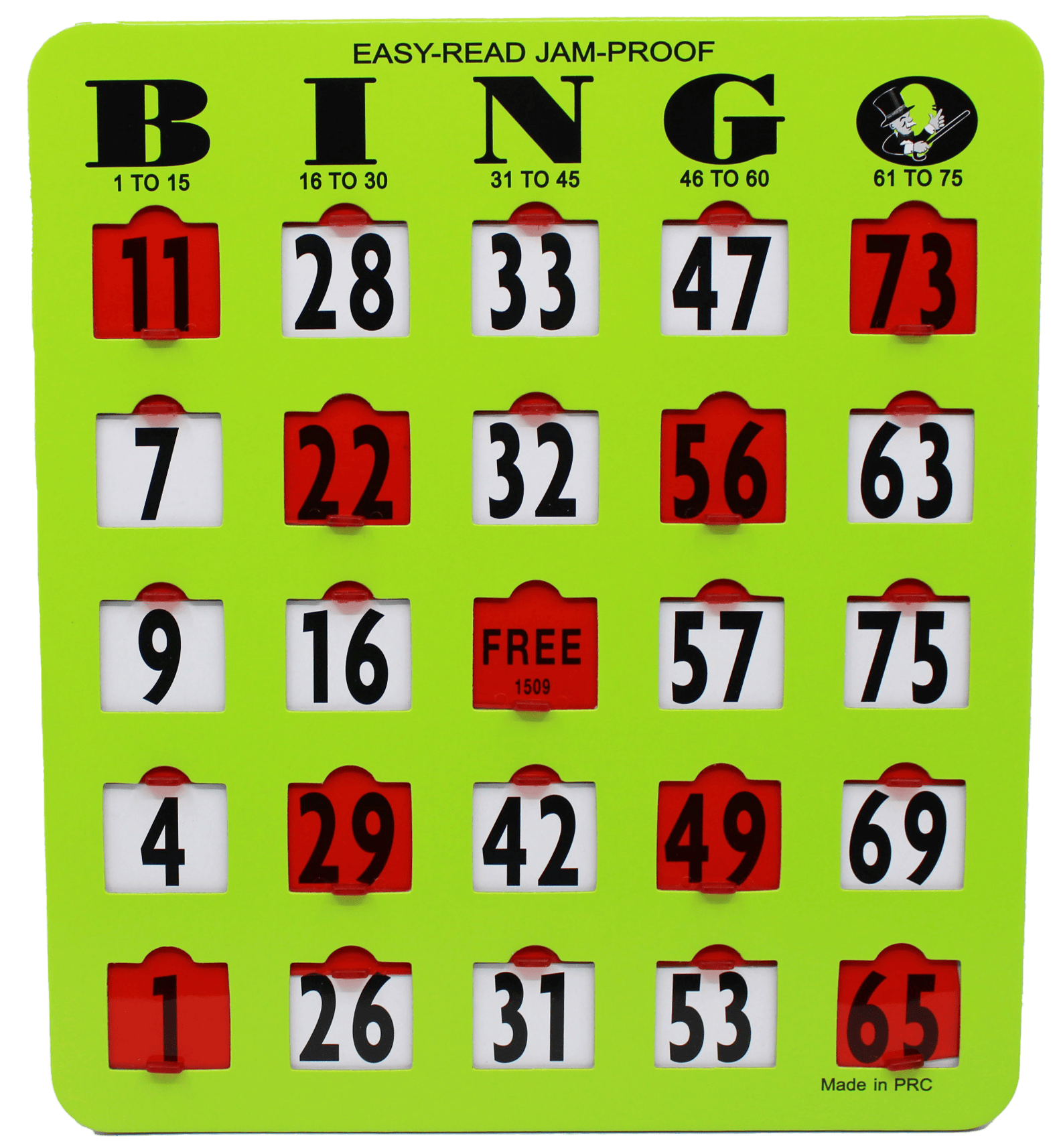 Green Jumbo EZ Read Bingo Shutter Card | Quality Products | Bingo ...