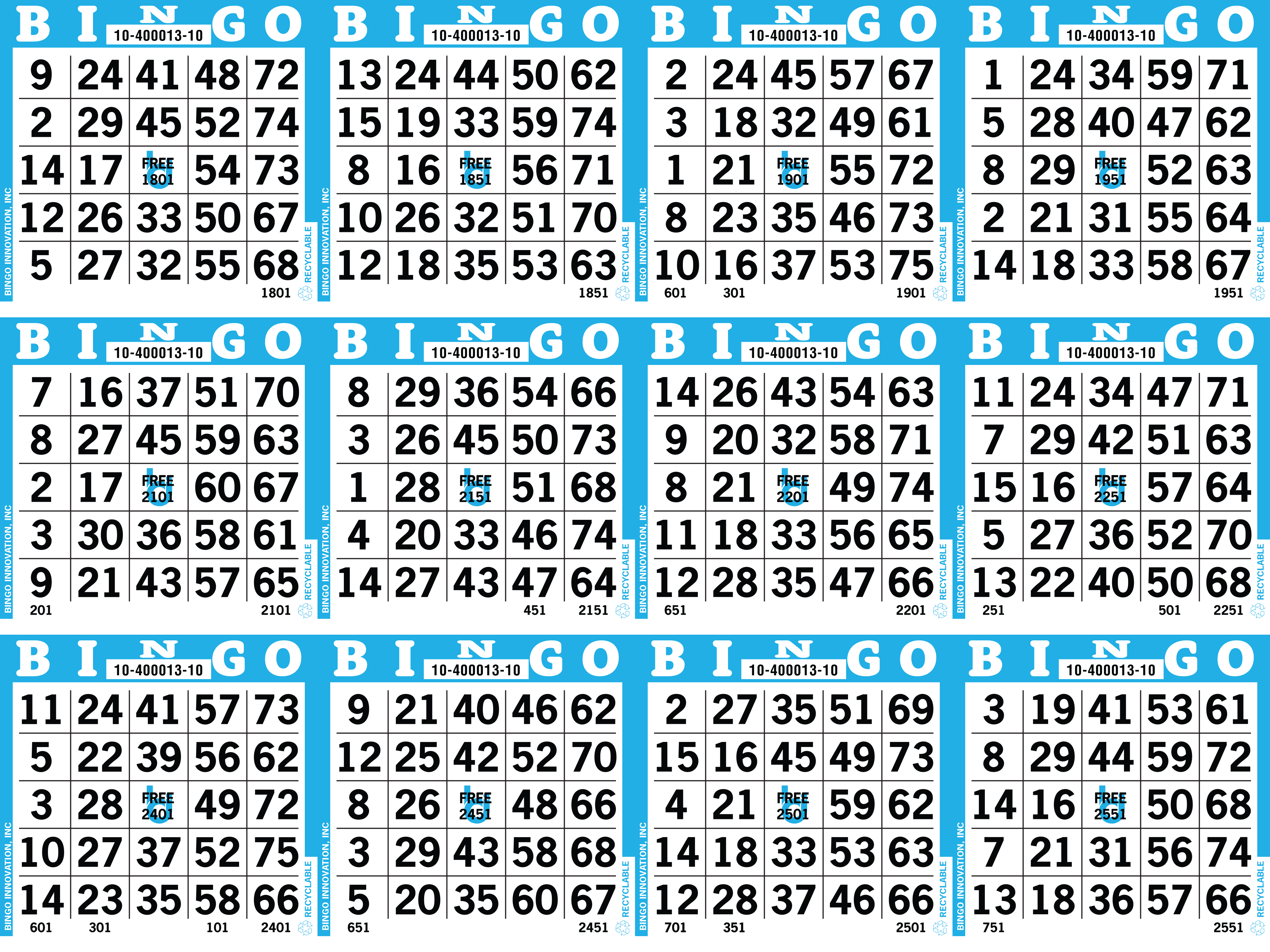 12on Bingo Paper By The Case 750 Sheets – Bingo Innovation