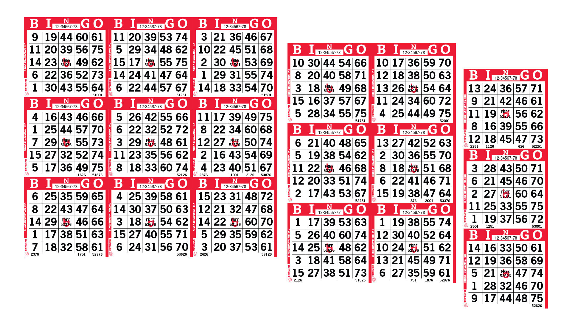 Assorted Cut Bingo Paper By The Case – Bingo Innovation