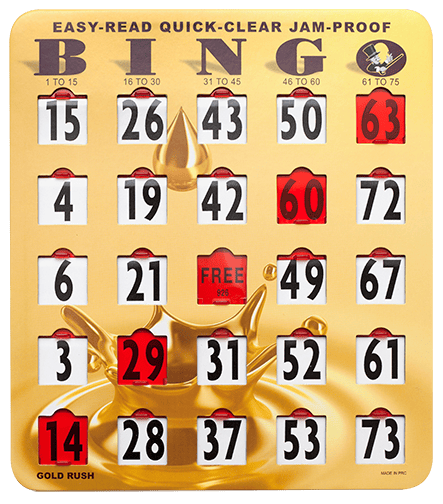 Gold Rush Jumbo EZ Read Quick Clear Bingo Shutter Card – Bingo Innovation