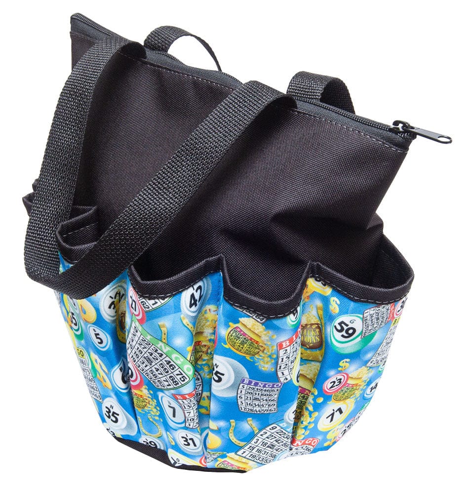 Blue Bingo 10 Pocket Zipper Bag